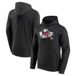 Kapuzenpullover Fanatics "Fanatics Hoodie Kansas City Chiefs Worn Graphic", Damen, Gr. L, schwarz, 80% Baumwolle, 20% Polyester, Pullover Kapuzenpullover