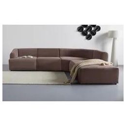 Ecksofa "LYZA L-Form links/rechts, Modularsofa "XL", Ma&szlig;e B/T/H: 287/267/74 cm", braun, B:287cm H:74cm T:267cm, 100% Polyester, LeGer Home by Lena Gercke, Sofas, Ecksofa, aus 4 Modulen, zusammen oder einzeln stellbar