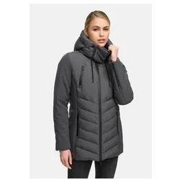Winterjacke Marikoo "Tivaa", Damen, Gr. S, anthrazit, Obermaterial: 98% Polyester, 2% Elasthan; Futter: 100% Polyester; Wattierung: 100% Polyester; &Auml;rmelfutter: 100% Polyester, Jacken Winterjacke, mit abnehmbarer Kapuze und figurbetonter Passform