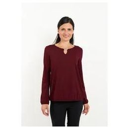 Langarmshirt Seidel Moden, Damen, Gr. 40, bordeaux, Jersey, Obermaterial: 94% Viskose, 6% Elasthan, regular fit taillenbedeckt, Rundhals, elastischer Bund, Shirts Langarmshirt, MADE IN GERMANY