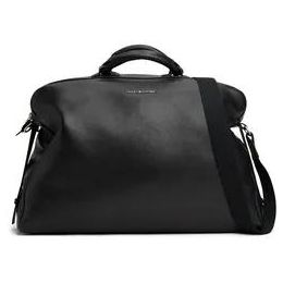 Weekender Tommy Hilfiger "TH PREMUM LEATHER DUFFLE", Herren, Gr. B/H/T: 54cm x 37cm x 19cm, schwarz, Leder, Taschen Weekender, Reisetasche, Freitzeittasche mit Logoschriftzug