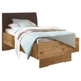 Holzbett Wiemann "Cardiff, Bettgestell, Bettrahmen, teilmassiv, mit Polsterkopfteil", bianco, eiche teilmassiv, B:100cm L:190cm, Betten, Fu&szlig;teil aus Massivholz, verschiedene Gr&ouml;&szlig;en