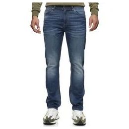 Straight-Jeans INDICODE "INValoy", Herren, Gr. 34, L&auml;nge 34, original dunkelblau, Denim/Jeans, Obermaterial: 99% Baumwolle, 1% Elasthan, Abriebeffekte, regular fit, Jeans Straight-Jeans