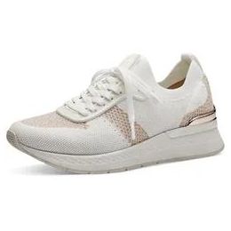 Sneaker Tamaris "Tamaris Sneaker Textil", Damen, Gr. 39, wei&szlig; (wei&szlig;, gold), Textil, Schuhe Sneaker