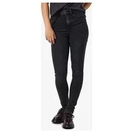 High-waist-Jeans Noisy may "NMCALLIE HW SKINNY JEAN VI481BL FWD NOOS", Damen, Gr. 25, L&auml;nge 30, schwarz, Denim/Jeans, Obermaterial: 75% Baumwolle, 18% Polyester, 5% Viskose, 2% Elasthan, unifarben, skinny fit, Jeans High-Waist-Jeans