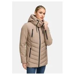 Winterjacke Marikoo "Tivaa", Damen, Gr. S, taupe grau, Obermaterial: 98% Polyester, 2% Elasthan; Futter: 100% Polyester; Wattierung: 100% Polyester; &Auml;rmelfutter: 100% Polyester, Jacken Winterjacke, mit abnehmbarer Kapuze und figurbetonter Passform