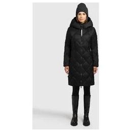 Steppmantel Khujo "LINDA", Damen, Gr. S, schwarz, 100% Nylon, unifarben, eingesetzt elastischer Bund mit Windstopper, M&auml;ntel Steppmantel