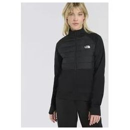Fleecejacke The North Face "W REAXION 2.0 HYBRID JACKET", Damen, Gr. XS, schwarz (tnf schwarz heather), Obermaterial: 100% Polyester, Jacken Fleecejacke, f&uuml;r k&uuml;hle Temperaturen, aus Polyester, leichtes Material