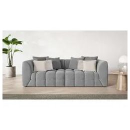 Big-Sofa s.Oliver "COBBO 3-Sitzer Design-Sofa Bubble-Optik, Ma&szlig;e B/T/H: 259/126/104 cm", grau (anthrazit), B:259cm H:104cm T:126cm, 100% Polyester, Sofas, Big-Sofa, mit vielen Kissen, moderne Steppung und hoher Sitzkomfort