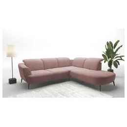 Sit & More Ecksofa SIT & MORE "Zoe", rosa (rose), B:300cm H:87cm T:267cm, 95% Polyester, 5% Polyamid, Sofas, Ecksofa, ink.Sitztiefenverstellung, wahlweise mit Kopfteilverstellung