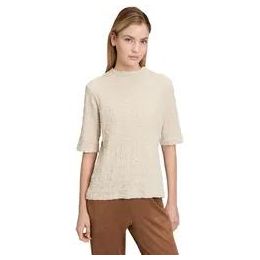 Kurzarmshirt Betty Barclay "Damen mit Stehkragen", Damen, Gr. 46, beige, Obermaterial: 60% Baumwolle, 30% Polyamid, 10% Elasthan, figurumspielend normal, Shirts