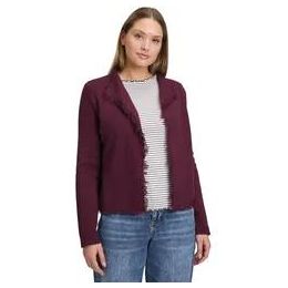 Strickjacke Cartoon "Damen mit Fransen", Damen, Gr. 34, schwarz aubergine, Obermaterial: 52% Viskose, 30% Polyester, 18% Polyamid, l&auml;ssig geschnitten normal, Strickjacken Strickjacke