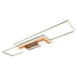 Trio LEUCHTEN LED Deckenleuchte "ALBANY LED Deckenlampe 37W 4300 Lumen warmwei&szlig; bis kaltwei&szlig; 2700-6500K", braun (coffee), 1, H: 8cm, 1 Stk., Leuchten, Fernbedienung, Lichtfarbe einstellbar, Memory, Nachtlicht, dimmbar, LED Deckenleuchte