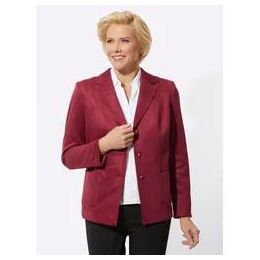 Classic Dog Jackenblazer CLASSIC "Lederimitat-Blazer", Damen, Gr. 54, rot (dunkelrot), 90% Polyester, 10% Elasthan, Blazer