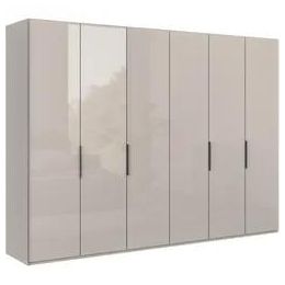 Faltt&uuml;renschrank Wiemann "Ohio, Kleiderschrank, Schrank, Garderobe, mit Glasfront, 300 cm", kieselgrau, B:300cm H:216cm T:58cm, Schr&auml;nke, inklusive T&uuml;rd&auml;mpfung, hochwertige Glasfront