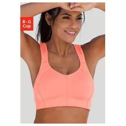 Sport-BH Lascana ACTIVE, Damen, Gr. 85, Cup C, orange (neon orange), Microtouch, Obermaterial: 58% Polyamid, 42% Elasthan, BHs Sport-BH, mit weichem Frottee-Lining und breiten, wattierten Tr&auml;gern