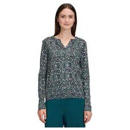 BETTY & CO Kurzarmshirt BETTY & CO "Damen mit verdeckter Verschlussleiste", Damen, Gr. XL, schwarz (mint, schwarz), Obermaterial: 50% Baumwolle, 50% Modal, loose fit normal, Rundhals, Shirts