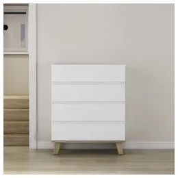 Kommode OTTO HOME "Haily", wei&szlig;, B:80cm H:98cm T:40cm, ABS-Kunststoff, FSC-zertifizierter Holzwerkstoff, MDF, Melamin, Spanplatte, Sideboards, Kommode