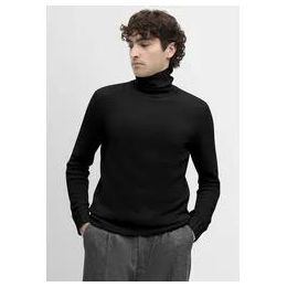 Strickpullover Cinque "CIZINO", Herren, Gr. L, schwarz, Strick, Obermaterial: 80% Baumwolle, 16% Polyamid, 4% Elasthan, unifarben, regular fit normal, hoch geschlossener Ausschnitt, eingesetzt B&uuml;ndchen, Pullover Strickpullover, regular fit, Rollkragen
