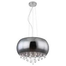 Globo LIGHTING Pendelleuchte "KALLA", silber (verchromt), &Oslash; 44cm, 1 Stk., Leuchten, Kristalle, H&auml;ngeleuchte, H&auml;ngeleuchte, Wohnzimmer, Esstisch, Pendelleuchte
