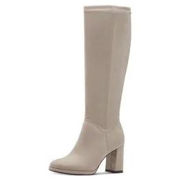 Stiefel Tamaris, Damen, Gr. 41, XS-Schaft, helltaupe, Textil, Veloursleder, unifarben, Schuhe Stiefel, Langschaftstiefel, Businessstiefel in schmaler Form, XS-Schaft