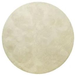 Teppich HOMIE LIVING "Pisa", creme beige meliert, B:120cm H:25mm L:120cm &Oslash;:120cm, Polyester, Teppiche, Teppich, Hochflor, Microfaser, uni, weich, Shaggy, Wohnzimmer, Schlafzimmer