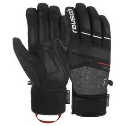 Skihandschuhe Reusch "Thunder R-TEX XT", Damen, Gr. 10.5, rot (schwarz, rot), 80% Polyester, 14% Ziegenleder, 3% Polyurethan, 3% Elasthan, unifarben, Handschuhe, mit wasser- und winddichter Membran