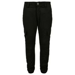 Stoffhose Urban Classics "Urban Classics Herren Boys Cargo Jogging Pants", M&auml;dchen, Gr. 158/164, Normalgr&ouml;&szlig;en, schwarz, 100% Baumwolle, unifarben, normal, Hosen Stoffhose