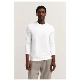 Longsweatshirt Bugatti "Rundhals", Herren, Gr. L, wei&szlig; (10, wei&szlig;), Jersey, 100% Baumwolle, unifarben, normal, Rundhals, Sweatshirts, im Modern Fit aus Baumwolle