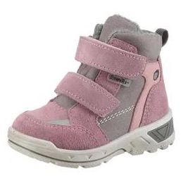 Lauflernschuh Pepino BY RICOSTA "Janne 50 WMS: weit", Baby, Gr. 26, rosa, grau, Lederimitat, Veloursleder, Schuhe Lauflernschuh, Klettstiefel, Winterboots mit Sympatex, Gr&ouml;&szlig;enschablone zum Download