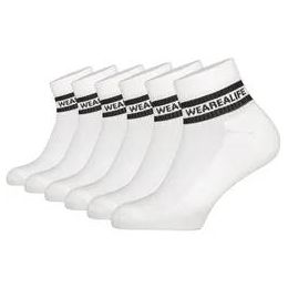 alife and kickin Sneakersocken ALIFE & KICKIN "Herren 6 PACK - EnnyAK Sneakersocken, Socken", Herren, Gr. 39-42, wei&szlig; (brilliant wei&szlig;), 75% Baumwolle, 20% Polyester, 3% Polyamid, 2% Elasthan, normal, Socken Sneakersocken, Sneakersocken kn&ouml;chelhoch mit Streifen, aus Baumwolle mit weichem Bund