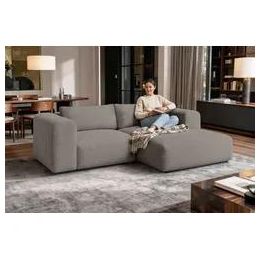 Ecksofa OTTO HOME "TIARRA Design-Sofa mit Ottomane recht/links bestellbar, Breite 241 cm", taupe, B:241cm H:76cm T:168cm, 100% Polyester, Sofas, Ecksofa, L-Form mit hochelastischer Schaum und Wellenunterfederung