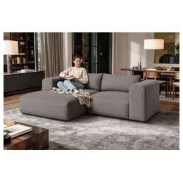 Ecksofa OTTO HOME "TIARRA Design-Sofa mit Ottomane recht/links bestellbar, Breite 241 cm", taupe, B:241cm H:76cm T:168cm, 100% Polyester, Sofas, Ecksofa, L-Form mit hochelastischer Schaum und Wellenunterfederung