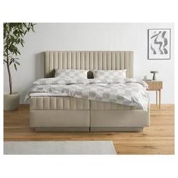 Boxbett HOMSY BY ANA JOHNSON "Moonio inkl. Bettkasten", beige, B:207cm L:214cm, Komplettbetten, erh&auml;ltlich in verschiedenen Breiten und H&auml;rtegraden