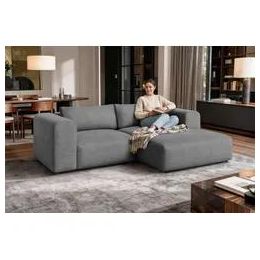Ecksofa OTTO HOME "TIARRA Design-Sofa mit Ottomane recht/links bestellbar, Breite 241 cm", dunkelgrau, B:241cm H:76cm T:168cm, 100% Polyester, Sofas, Ecksofa, L-Form mit hochelastischer Schaum und Wellenunterfederung