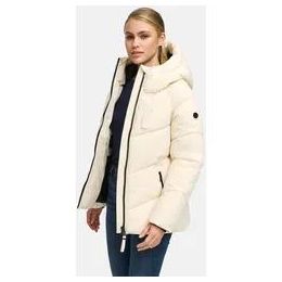 Winterjacke Marikoo "Kwamee", Damen, Gr. XL, cream, Obermaterial: 92% Nylon, 8% Elasthan; Innenseite: 100% Polyester; Futter: 100% Polyester; Wattierung: 100% Polyester, Jacken Winterjacke, Schr&auml;g gesteppte Winterjacke mit fester Kapuze