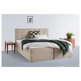 Boxbett Home Affaire "Ovalo auch in &Uuml;berl&auml;nge erh&auml;ltlich", beige, creme, B:214cm L:210cm, Komplettbetten, Boxspringbett, wahlweise mit Bettkasten, in H2, H3 & H4 erh&auml;ltlich, Topseller