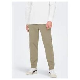 Only & Sons Chinohose ONLY & SONS "ONSLINUS TAPER 0183 PANT NOOS", Damen, Gr. S, N-Gr, beige (coriander), Web, Obermaterial: 93% Baumwolle, 7% Elasthan, unifarben, Basic, regular fit normal, Hosen Chinohose