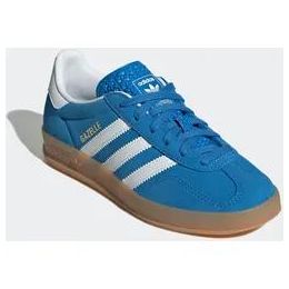 Sneaker Adidas ORIGINALS "GAZELLE INDOOR F&Uuml;R KINDER", M&auml;dchen, Gr. 35,5, blaubird, cloud wei&szlig;, gum 2, Leder, Synthetik, Schuhe Sneaker, f&uuml;r Kinder & Jugendliche