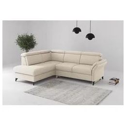 Sit & More Ecksofa SIT & MORE "Glendale, L-Form", creme, B:247cm H:84cm T:193cm, 95% Polyester, 5% Polyamid, Sofas, Ecksofa, inkl. Kopfteilverstellung, wahlweise mit Vorziehsitz und Bettkasten
