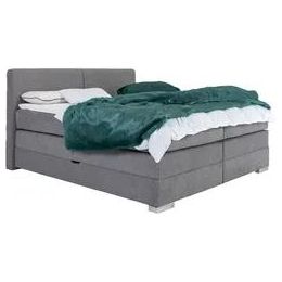 Boxspringbett Home Affaire "Juliste inkl. Bettkasten und PUR-Schaum-Topper", grau, B:167cm L:215cm, 100% PES, Komplettbetten, Boxspringbett, erh&auml;ltlich in den Breite 160, 180 & 200cm