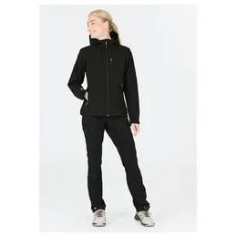 Softshelljacke WHISTLER "Rosea V2", Damen, Gr. 42, schwarz, 100% Polyester, unifarben, normal, hoch geschlossener Ausschnitt, Jacken Softshelljacke, mit wasserabweisender Beschichtung