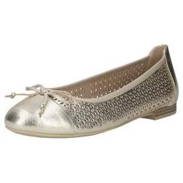 Ballerina Caprice "Caprice Ballerinas Leder", Damen, Gr. 38, silber (platin), Leder, Schuhe Ballerina