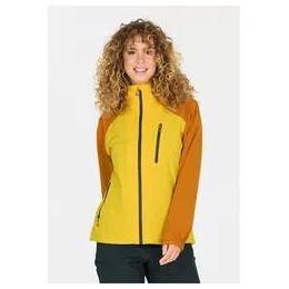 Outdoorjacke WEATHER REPORT "CAMELIA W-PRO15000", Damen, Gr. 46, orange, gelb, 94% Polyester, 6% Elasthan, bedruckt, mehrfarbig, normal, ohne Ausschnitt, Jacken Outdoorjacke, mit wasserdichter Beschichtung