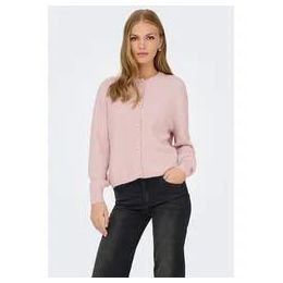Jacqueline de Yong Strickjacke JDY "JDYLUMI LIFE L/S BUTTON CARDIGA KNT NOOS", Damen, Gr. M, lila (light lila detail:melange), Strick, Obermaterial: 52% Polyester, 41% Polyacryl, 4% Wolle, 3% Elasthan, meliert, regular fit normal, Rundhals, Strickjacken Strickjacke