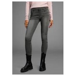 Jeansjeggings Arizona, Damen, Gr. 44, N-Gr, grau (dunkelgrau us), Denim/Jeans, Obermaterial: 63% Baumwolle, 32% Polyester, 5% Elasthan, Basic, skinny fit normal, Jeans, skinny