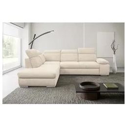 Ecksofa WERK2 "Alicante Cord, inkl. Bettfunktion & Bettkasten, Breite 280cm, L-Form", natur, B:280cm H:86cm T:230cm, 90% Polyester, 10% Nylon, Sofas, Ecksofa, Schlafsofa mit Bettkasten & verstellbaren Kopfst&uuml;tzen.