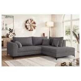 Ecksofa OTTO HOME "LEEVKE Design-Sofa mit Ottomane rechts/links bestellbar, Breite 232 cm", dunkelgrau, B:232cm H:80cm T:190cm, 83% Polyester, 17% Nylon, Sofas, Ecksofa, in vielen modernen Farben erh&auml;ltlich, belastbar bis 480 kg