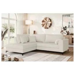 Ecksofa OTTO HOME "LEEVKE Design-Sofa mit Ottomane rechts/links bestellbar, Breite 232 cm", beige, B:232cm H:80cm T:190cm, 100% Polyester, Sofas, Ecksofa, in vielen modernen Farben erh&auml;ltlich, belastbar bis 480 kg