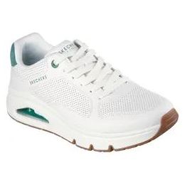 Sneaker Skechers "UNO ICON", Herren, Gr. 45, wei&szlig; (wei&szlig;, gr&uuml;n), Leder, Schuhe Sneaker, Keilsneaker, Sneaker mit Luftkissen